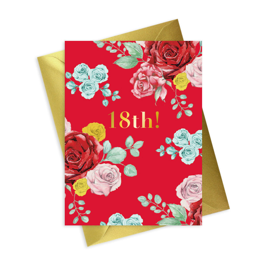 Bright Blooms 18th Birthday Card – Aurelie and Rose