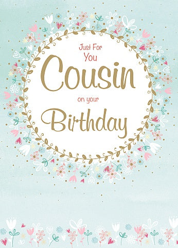 Wishing Well Cousin Flowers Birthday Card – Aurelie and Rose
