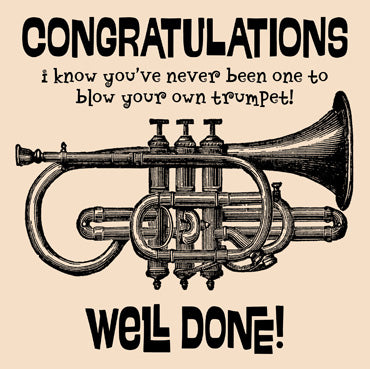 Genuine Classic Congratulations Trumpet Card – Aurelie and Rose