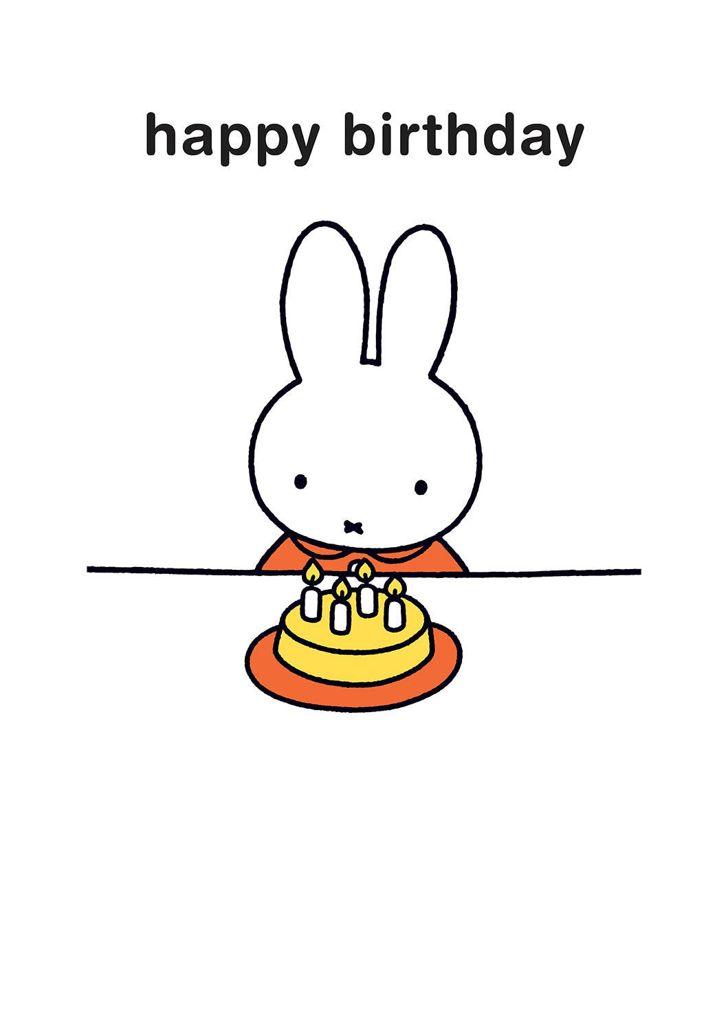 Miffy Happy Birthday Cake White Card – Aurelie and Rose